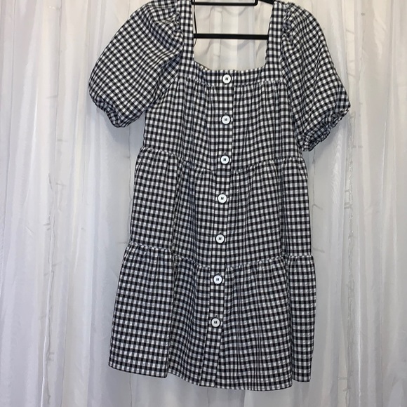 Zara | Dresses | Zara Square Neck Gingham Dress | Poshmark
